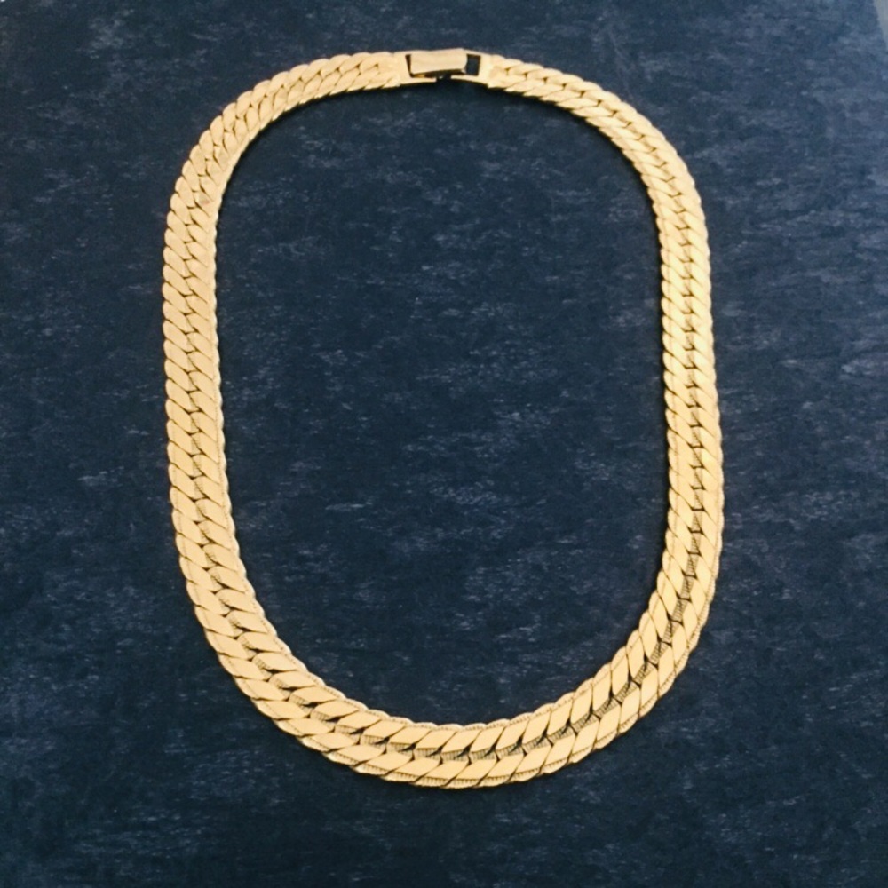 Vintage Monet Gold Chain Necklace - Gem